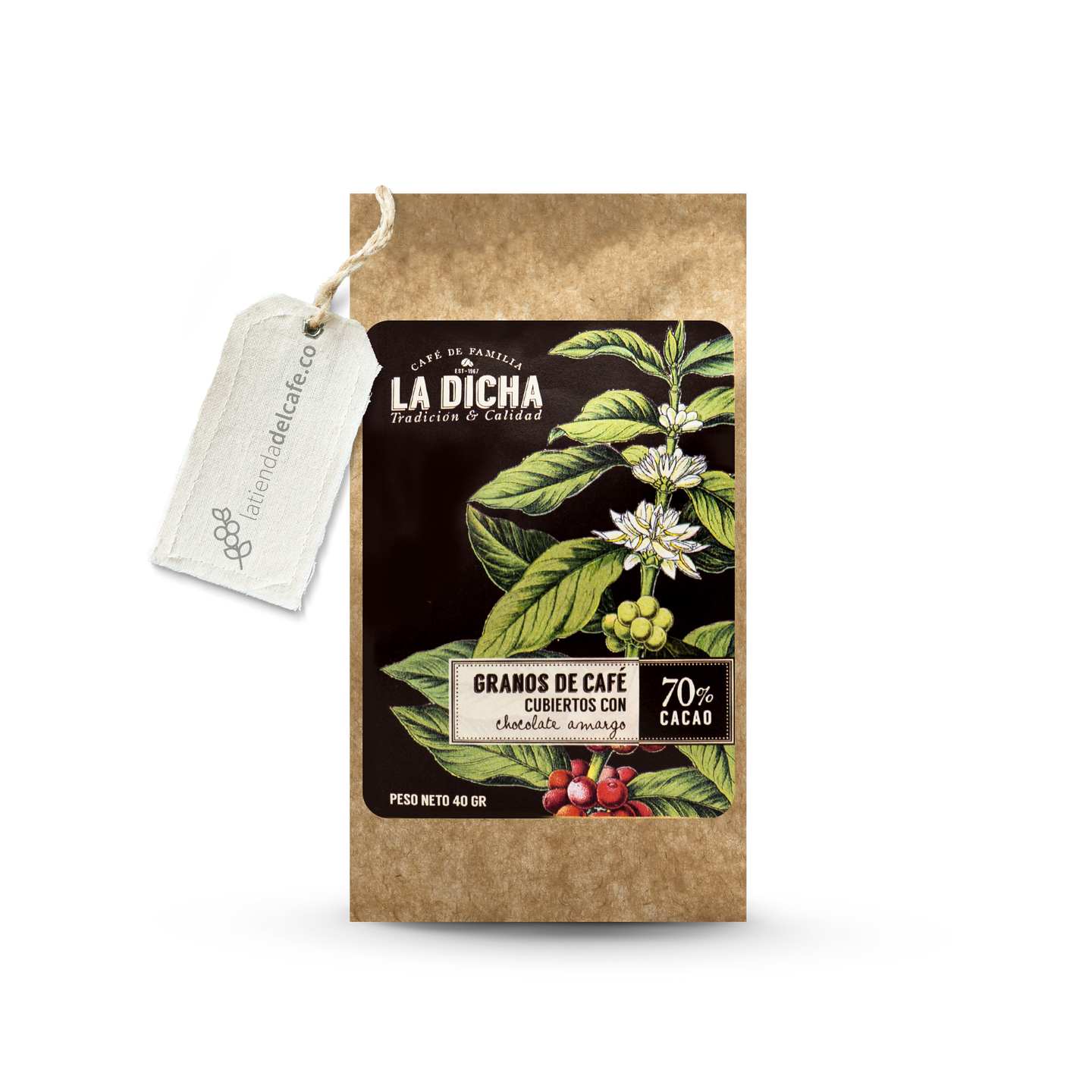 Granos de Café con chocolate La Dicha - La Tienda del Café